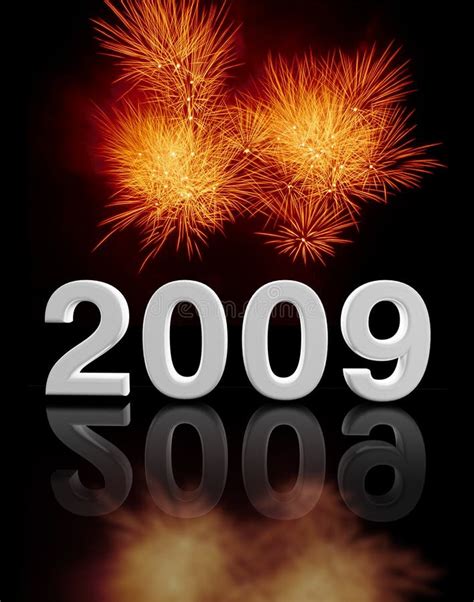 2009 New Years Eve Digital Fireworks Stock Illustration Illustration