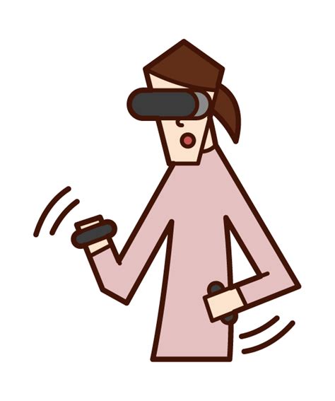 VR 게임을 하는 사람 여성 의 일러스트 무료 일러스트 소재집 KuKuKeKe