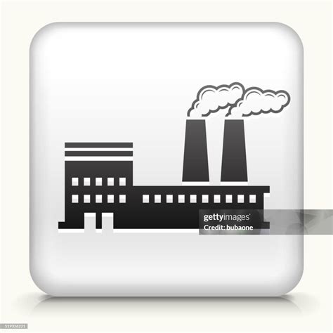 Square Button With Factory Royalty Free Vector Art High Res Vector