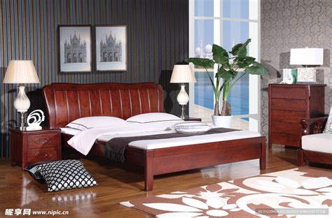 实木床设计图 广告设计 广告设计 设计图库 昵图网