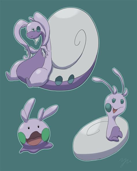 Goomy Hisuian Goodra And Hisuian Sliggoo Pokemon Drawn By Yu