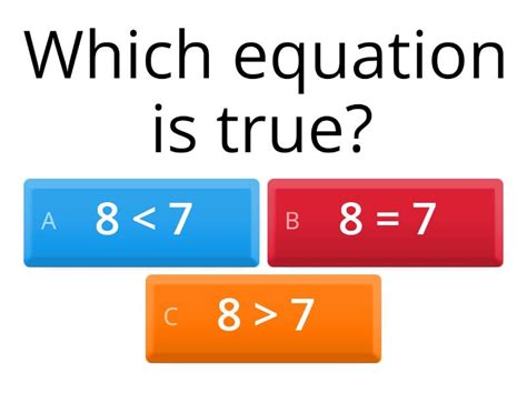 Greater Than Or Less Than True Of False Test