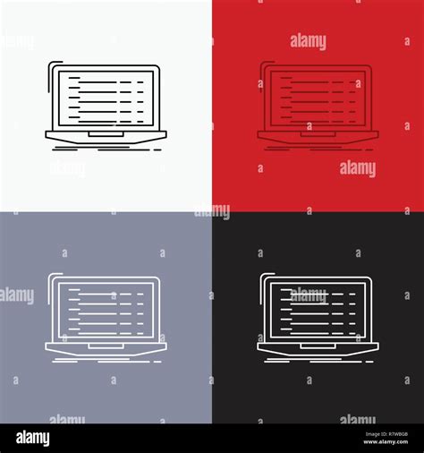 api app coding developer laptop icon over various background line style design designed