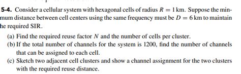 solved 15 4 consider a cellular system with hexagonal cells