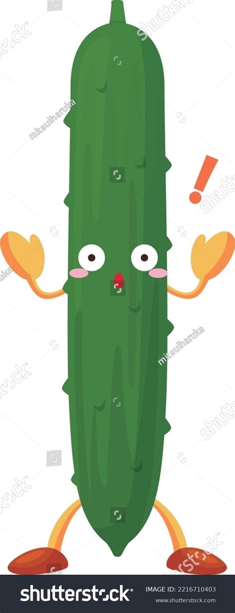 Illustration Surprised Cute Cucumber Character Stock Vector Royalty Free 2216710403 Shutterstock