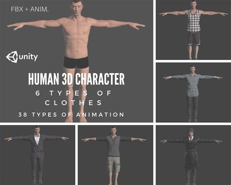 3d Human Characters Unity Model Turbosquid 1564228
