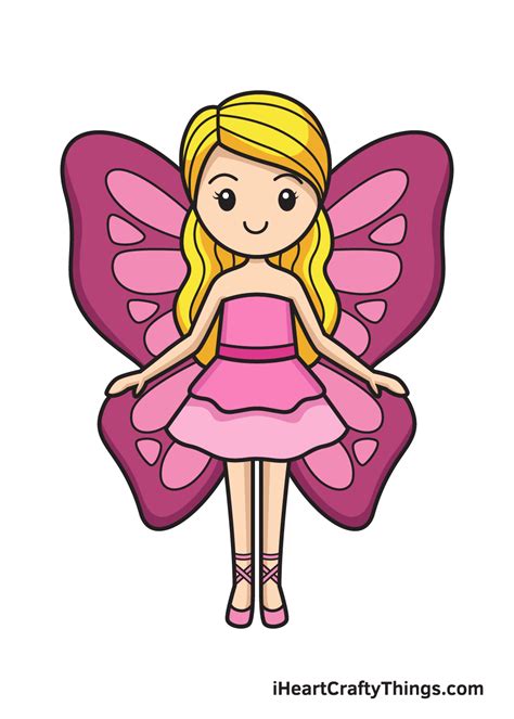 Easy Cute Fairy Drawing Cute Fairy Girl With A Magic Wand In Whimsical