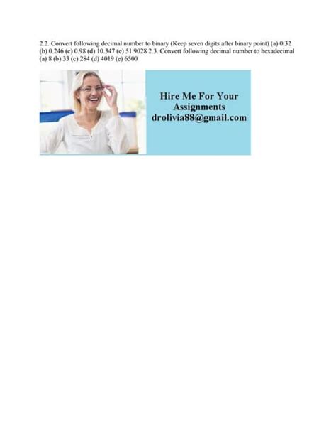 2 2 Convert Following Decimal Number To Binary Keep Seven Digits Aftpdf