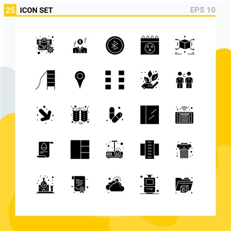 Set Of 25 Modern Ui Icons Symbols Signs For Box Jigsaw Bluetooth Cube Halloween Editable Vector