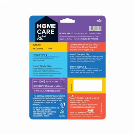 Pidilite Plastic Multipurpose Home Kit Blister Shoefix Briteo Fevikwik M Seal Price History