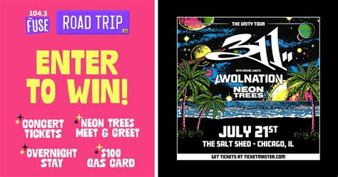 Contest 311 Unity Tour At The Salt Shed 1043 The Fuse