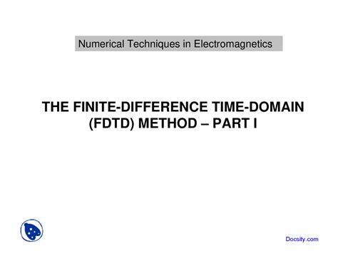 numerical techniques in electromagnetics advanced device simulation lecture slides docsity