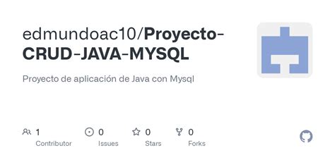 GitHub edmundoac Proyecto CRUD JAVA MYSQL Proyecto de aplicación de Java con Mysql