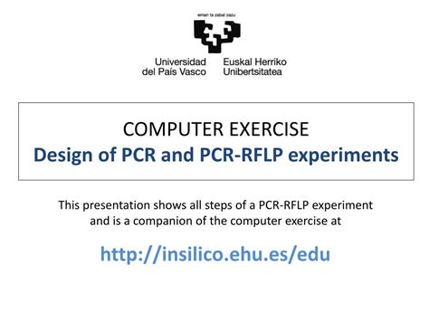 Ppt Computer Exercise Design Of Pcr And Pcr Rflp Experiments Powerpoint Presentation Id 7006219