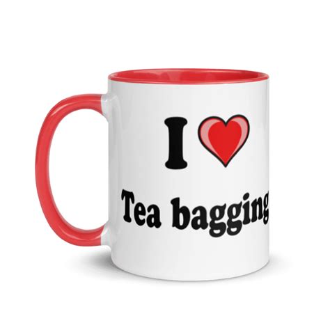I Love Tea Bagging Fun Novelty White Glossy Mug Pink Bubblegum Ts