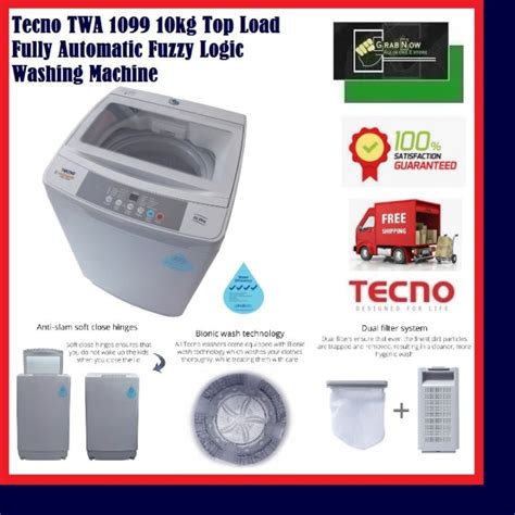 Tecno Twa 1099 10kg Fully Automatic Fuzzy Logic Washer Free Express