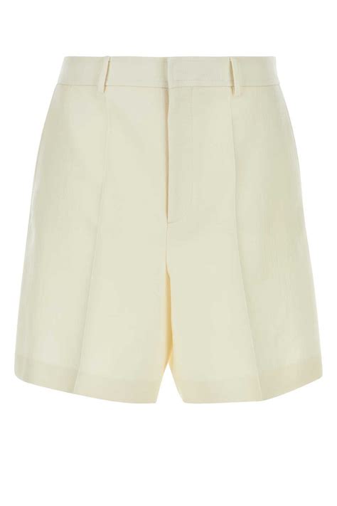 Valentino Garavani Ivory Wool Blend Bermuda Shorts Valentino Garavani