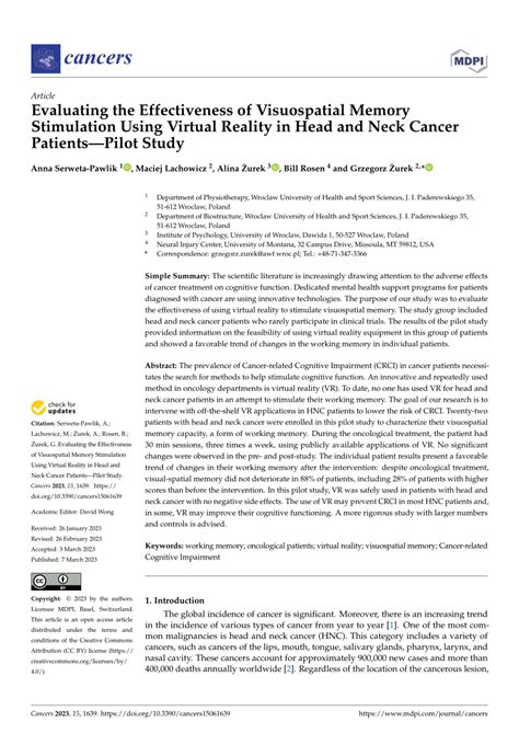 Pdf Evaluating The Effectiveness Of Visuospatial Memory Stimulation Using Virtual Reality In