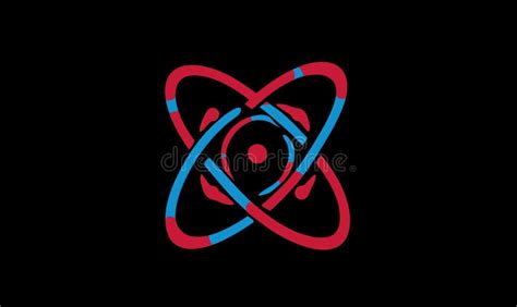 Atomic Symbol Representing Science Technology And Innovation With Red