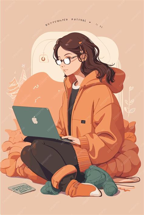 Premium Vector Focused European Software Developer Flat Illustration