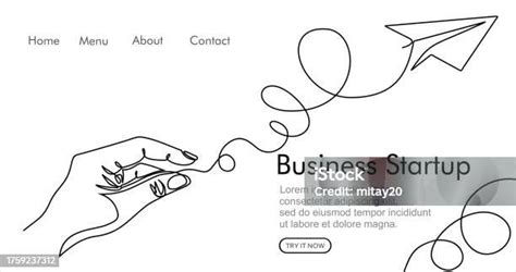 손은 하얀 배경에 고립된 하늘 비행기로 발사된다 연속 선 그림입니다 하나의 선 벡터입니다 여행의 개념 시작 개념에 대한 스톡 벡터 아트 및 기타 이미지 Istock