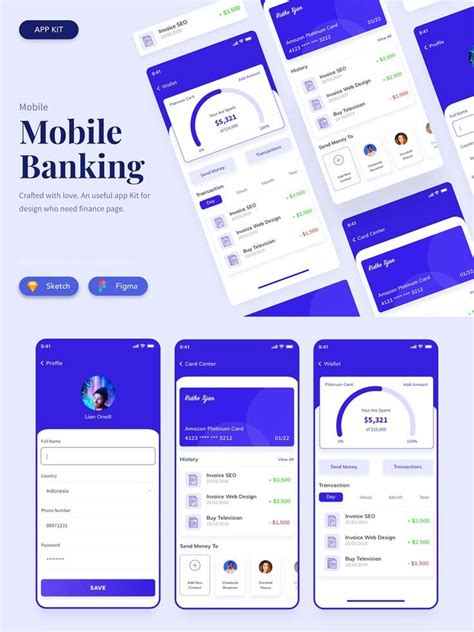 Banking App User Interface Design Template Fig Sketch App User