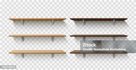 현실적인 나무 가게 선반 어둡고 밝은 목재 도서관 3d 매달려 벽 전시회는 제품 프리젠 테이션을 의미합니다 빈 인테리어 가구