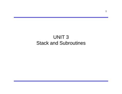 Pdf Unit 3 Stack And Subroutines Dokumentips