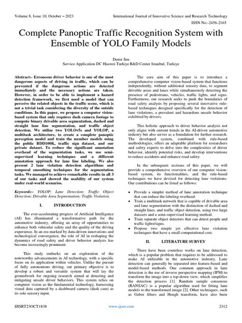 Complete Panoptic Traffic Recognition System With Ensemble Of Yolo