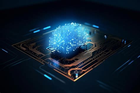 Premium Ai Image Futuristic Microcircuit On Dark Background 3d Rendering