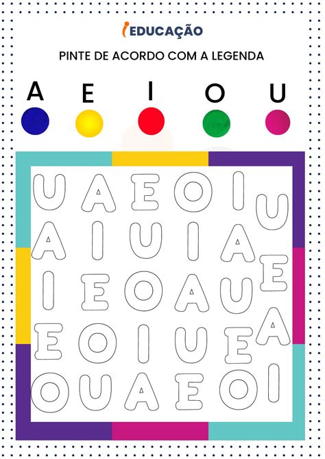 Atividades para Educação Infantil Vogais Desenhos Imprimir Desfrute