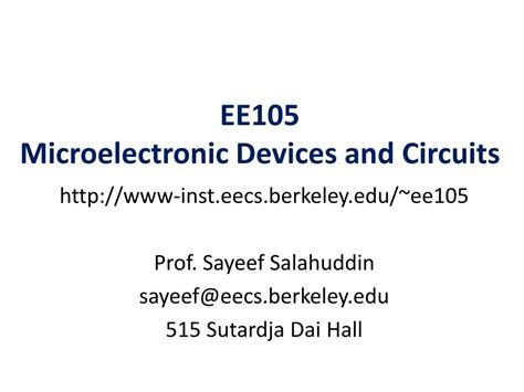 Ppt Ee105 Microelectronic Devices And Circuits Powerpoint Presentation Id 820576