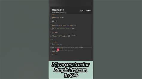 Move Constructor Simple Program In C Program Cppprogramming Constructor Youtube