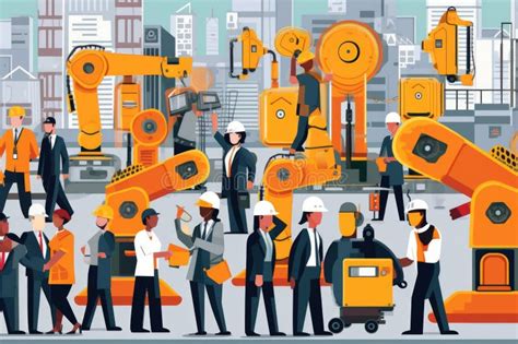 Technological Unemployment Generative Ai Stock Illustration Illustration Of Robotics