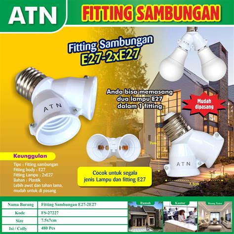 Jual Socket Sambungan Pemanjang Lampu Fitting E27 Bohlam LENGKAP MURAH 2 CABANG Shopee Indonesia