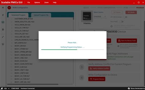 Scalable Pmic Gui 通过spi连接到pmic芯片烧录程序时一直显示 Verifying Programming Status” 电源管理论坛 电源管理 E2e™ 设计支持