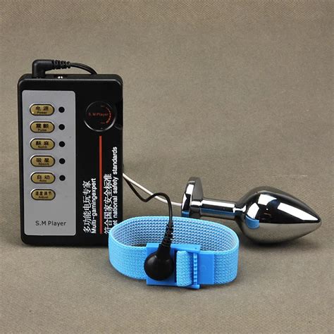 Electric Shock Pulse Therapy Av Massager Metal Anal Plug Vibratorvibrating Penis Ring Anal Cock