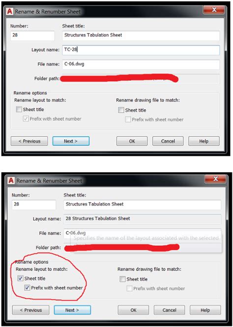 rename layout to match suffix not prefix of sheet number autodesk community