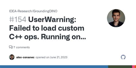 userwarning failed to load custom c ops running on cpu mode only
