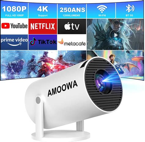 Upgraded Projector With Wifi 6 And Bluetooth Mini Portable Smart Video Theater 4k Hd