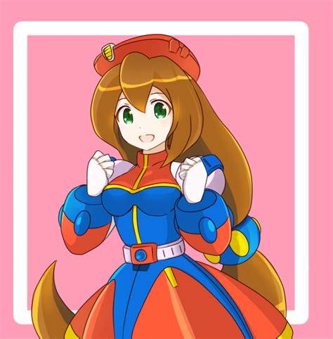 Safebooru 1girl Android Beret Breasts Brown Hair Capcom Green Eyes