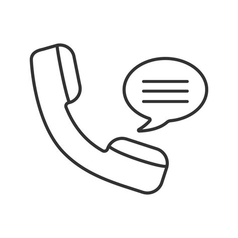 Handset With Speech Bubble Linear Icon Thin Line Illustration Hotline Telephone Support