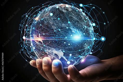 Globe On A Palm Cyber Security Data Data Science Technology Advanced Ai Business E