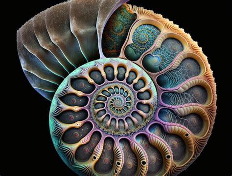 Premium Ai Image Ammonite Fossil Background Created With Generative