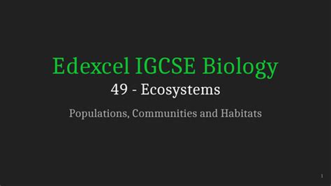 Edexcel Igcse Biology Lesson 49 Ecosystems Teaching Resources