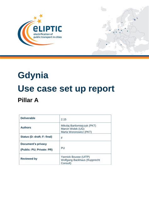 Pdf Gdynia Use Case Set Up Report · 2017 4 6 · 3 D215 Gdynia Use