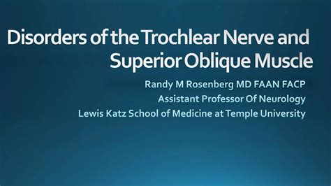 Disorders Of The Trochlear Nerve Pptx Brain And Nervous System Disorders Diseases And