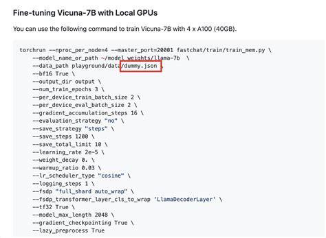 How To Use Vicuna Training Code What Should The Json Formatted Data Content Of The Code Set