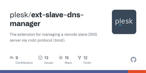 Github Pleskext Slave Dns Manager The Extension For Managing A Remote Slave Dns Server Via