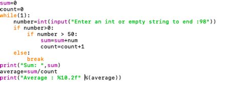 Solved Sum0 Count0 While1 Numberintinputenter An